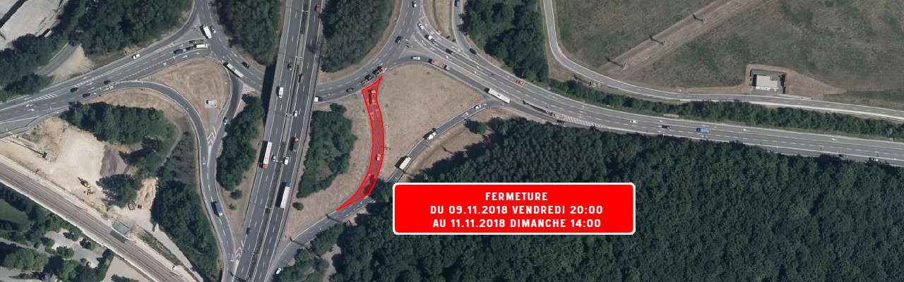 A1: rond-point Hamm/Irrgarten: fermeture partielle de la bretelle de ...