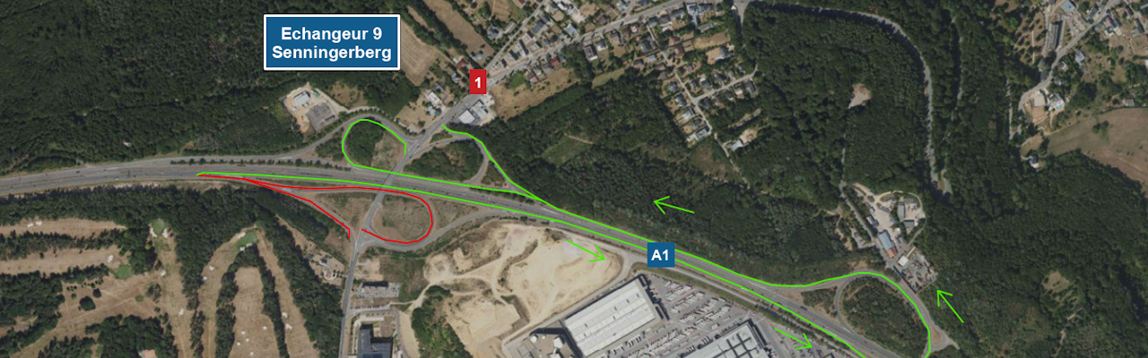 A1: Chantier sur l’échangeur Senningerberg (11-14.10.2024) - Actualités ...