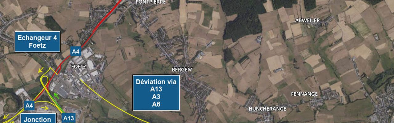 A4: Chantier entre la croix de Cessange et la jonction Esch ...