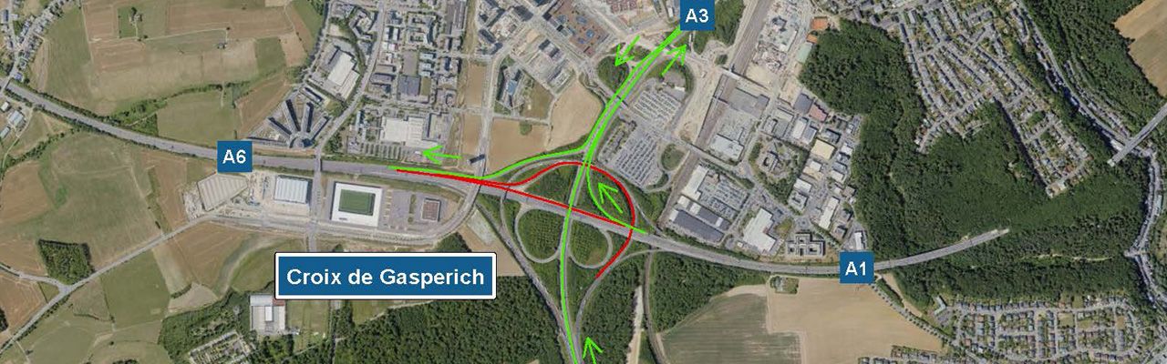 A1/A6: Chantier sur la croix de Gasperich (19-22.09.2025) - Actualités ...