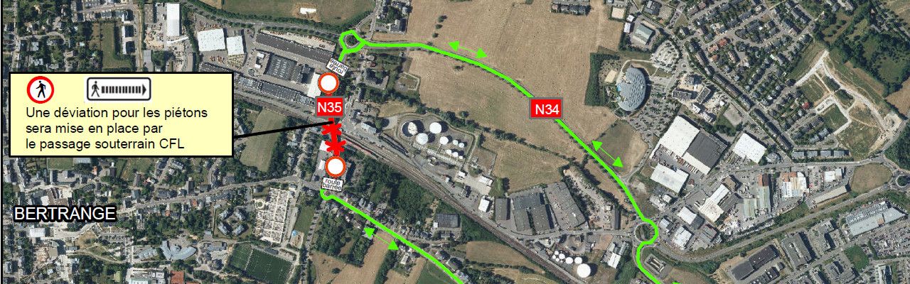 N35: Pont ferroviaire à Bertrange - dernière ligne droite avant la ...