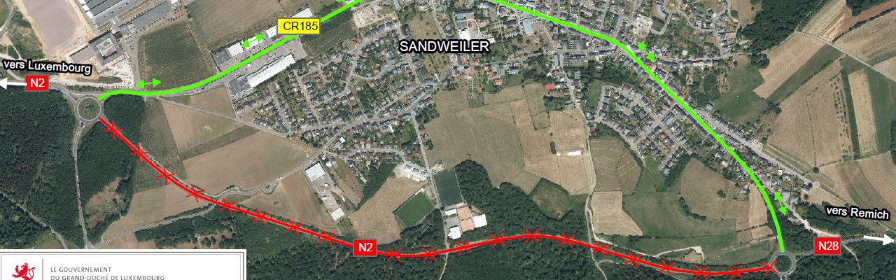 Chantier au rondpoint Sandweiler: barrage du contournement de ...